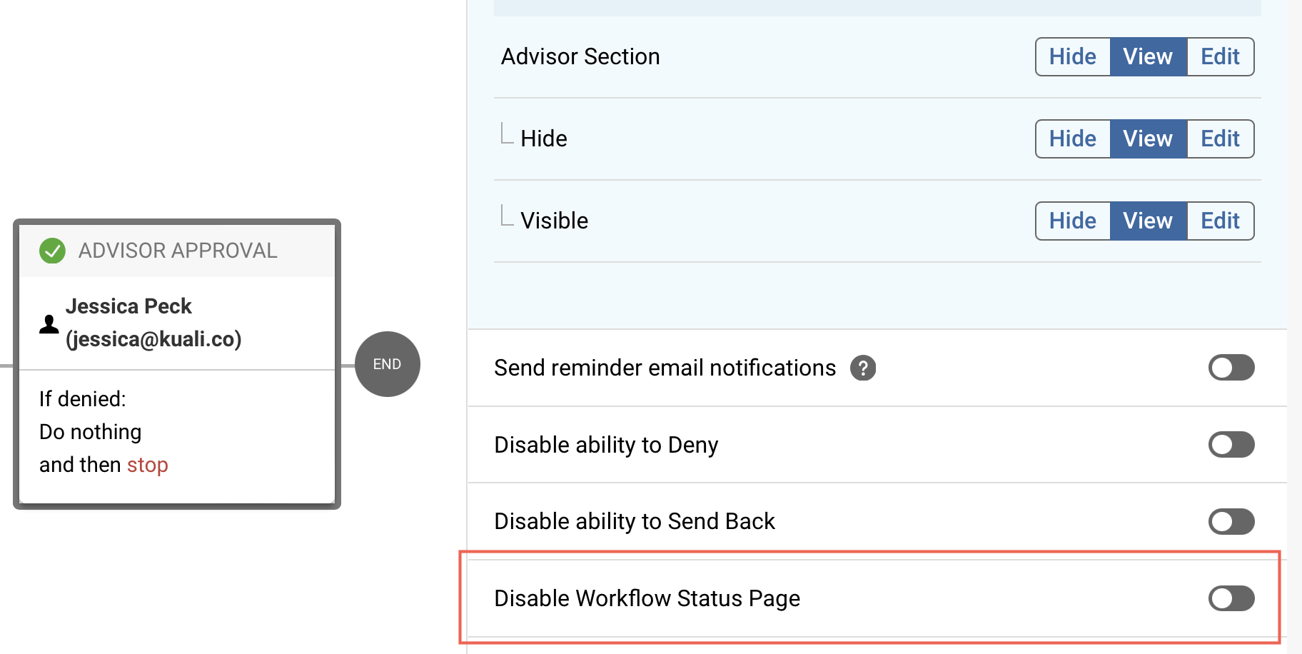 New Disable Workflow Tracker For Workflow Assignees Kuali