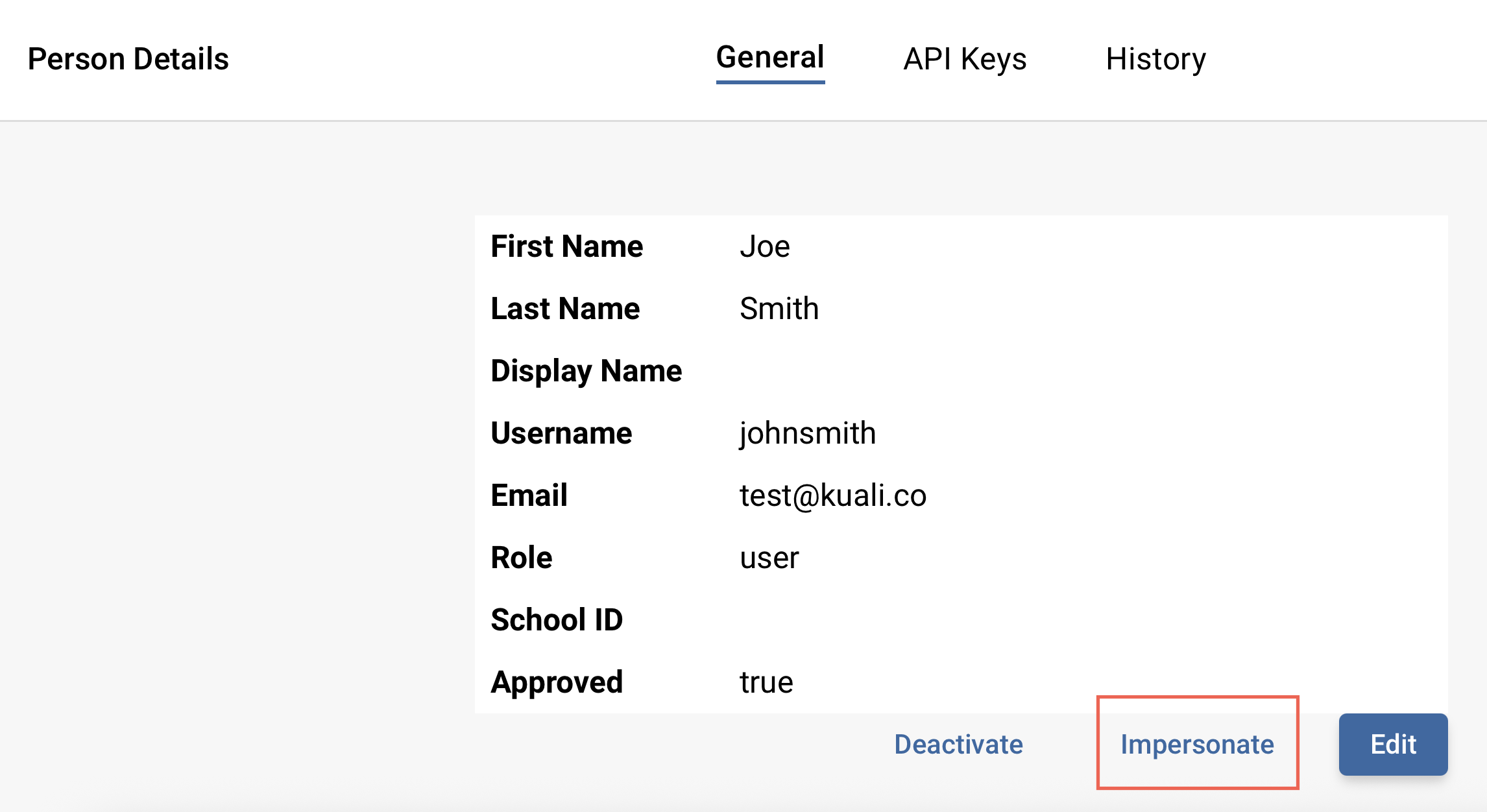 User Impersonation – Kuali