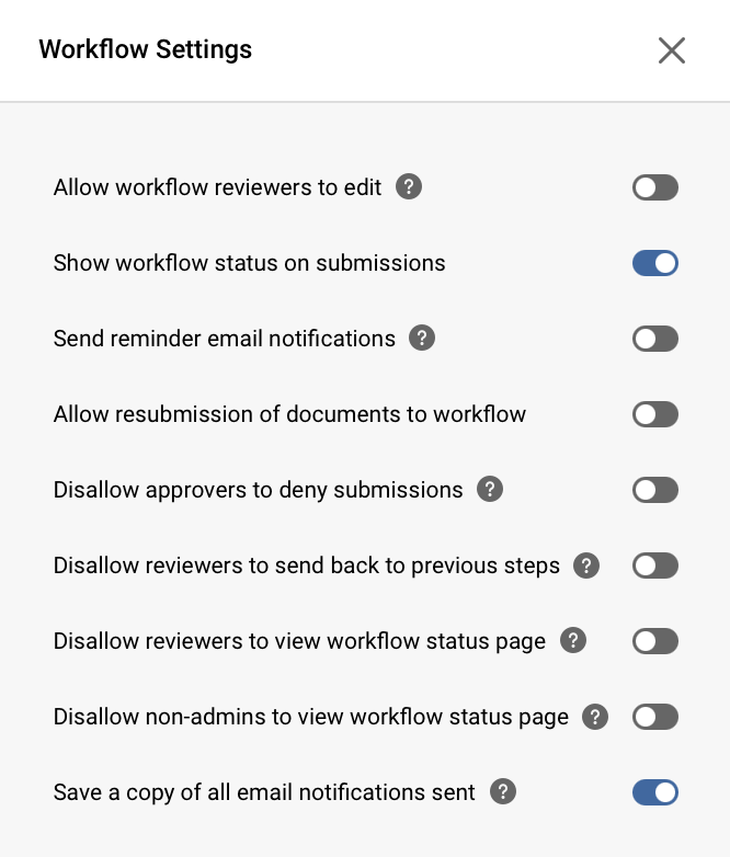 Workflow Settings – Kuali
